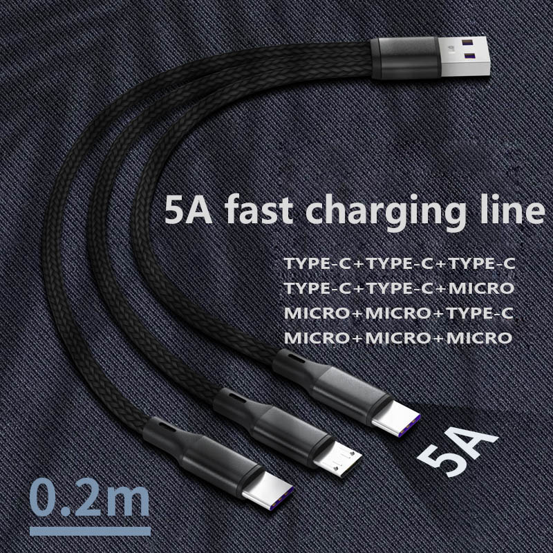 3 in 1 USB Type C Cable USB C to Type C Charging Cable For Samsung ...