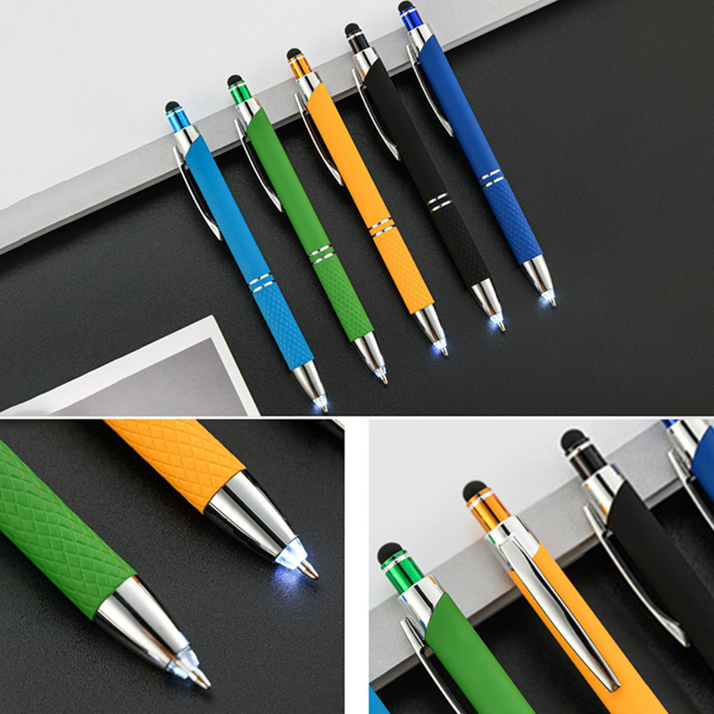 3 In 1 Touch Screen Stylus Ballpoint Pen With LED Light For iPad Iphone ...