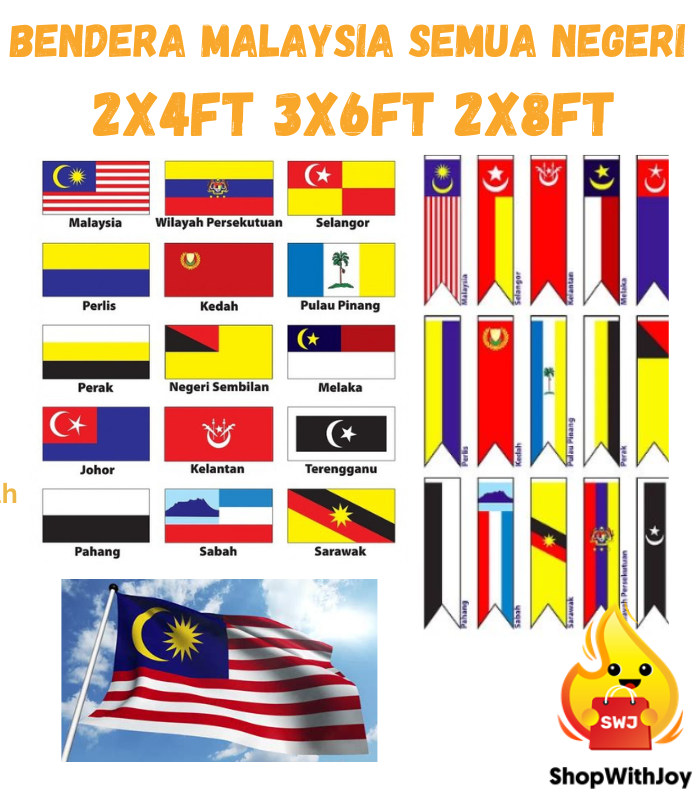 【ShopWithJoy】 Malaysia Flag Bendera Malaysia Bendera Negeri Bendera ...