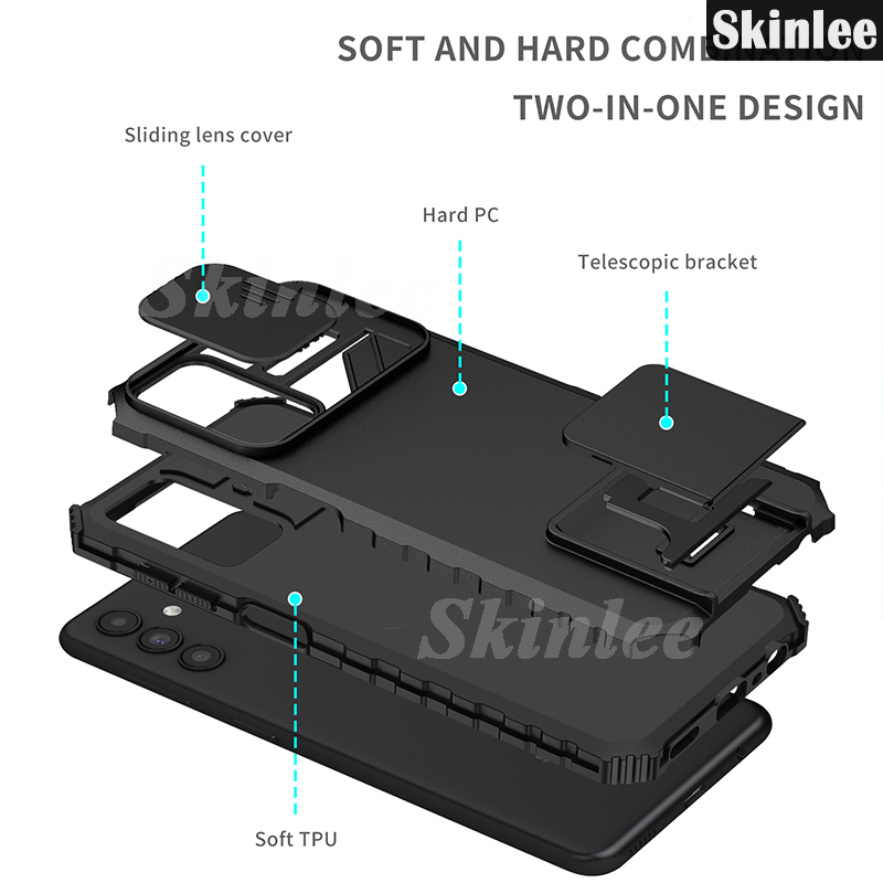 Phone Case for Samsung Galaxy S24 FE Hard Armor Shockproof Slide Camera Protection Built-in ...