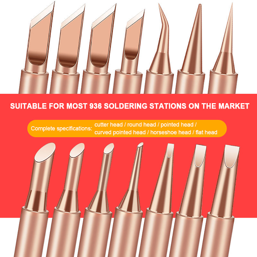 5/10pcs Electric Soldering Non-Magnetic Pure Copper Soldering Tip Tool ...