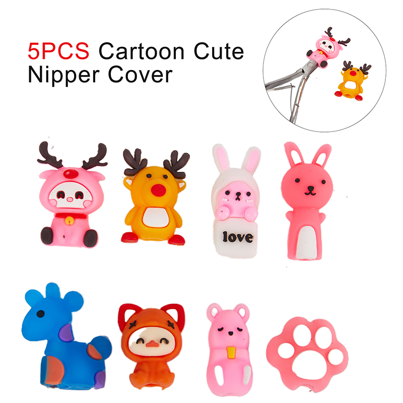 5Pcs Cartoon Cute Nipper Cover Protective Sleeve for Nail Manicure ...