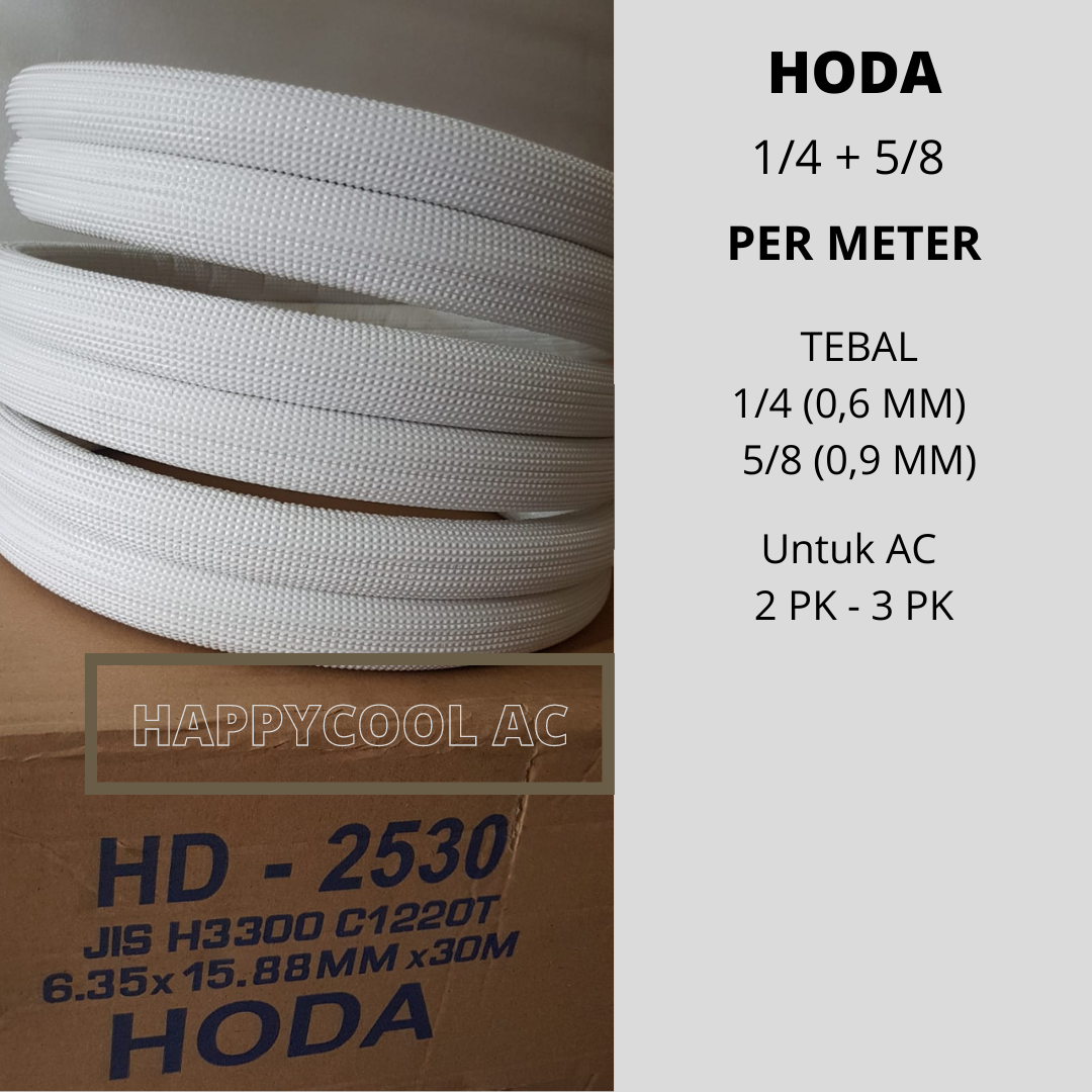 Pipa AC Merk HODA 2 PK - 3 PK HD 2530 Pipa AC 1/4 X 5/8 (Per Meter) | Lazada Indonesia