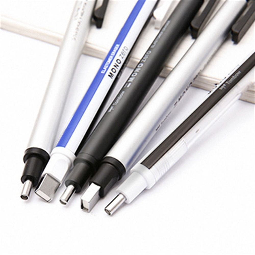 Press Type Mechanical Eraser High Precision Super Fine Pen Shape Rubber ...