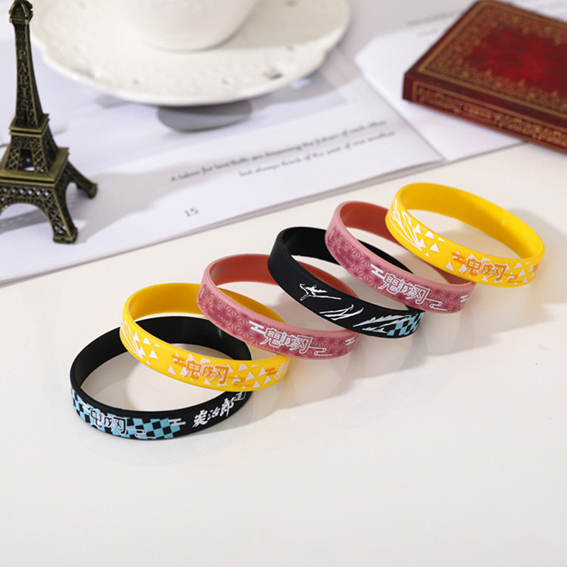 1pc Demon Slayer Bracelet Silica Gel Cartoon Bangles Anime japan Demon ...