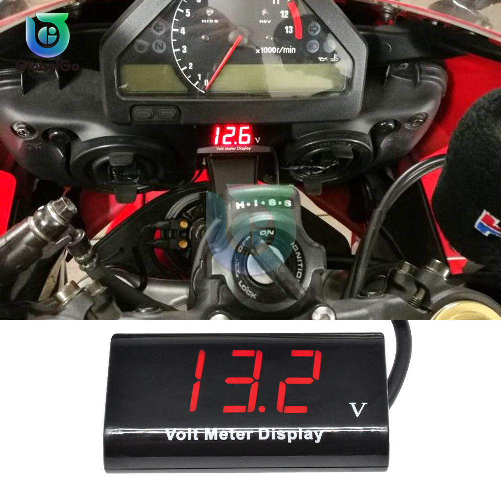 【BeyondShop】0.56" DC3-18V IPX6 Waterproof Voltmeter Car Motorcycle Bike ...