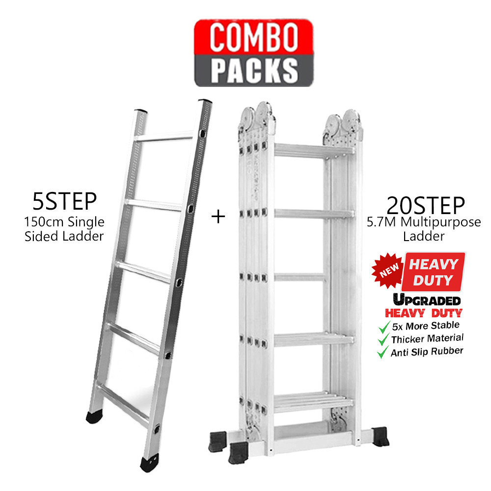 20STEP (5.7M) Heavy Duty Aluminium Multipurpose Ladder Tangga Lipat ...