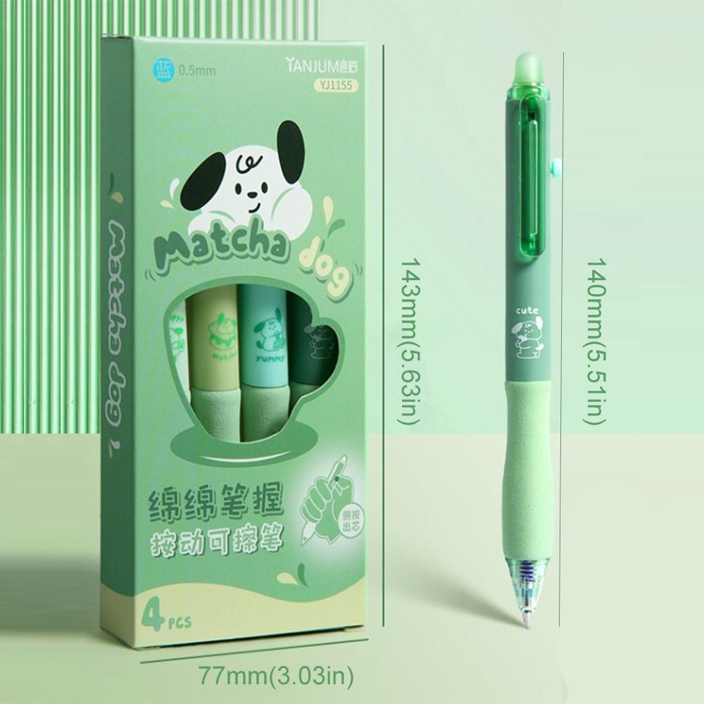 Creative Aesthetic Thermal Eraser Pen Black Blue Ink Cartoon Erasable ...