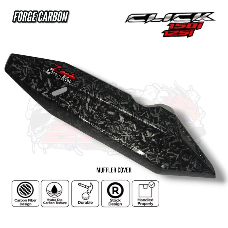 FORGE CARBON! Honda click v2 & v3 muffler cover | Lazada PH
