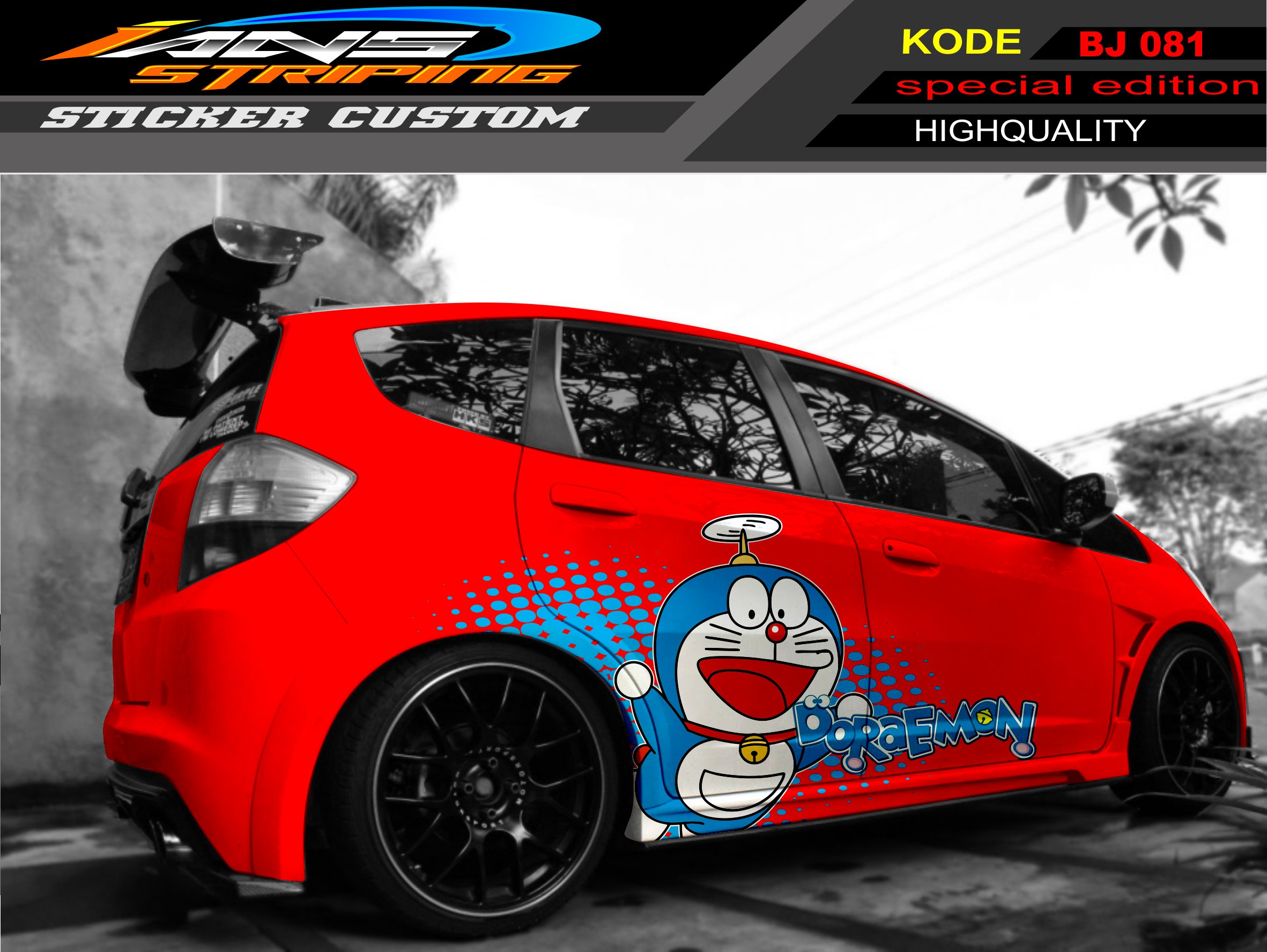 VARIASI STICKER MOBIL JES JAZZ, SIGRA, YARIS, SWIFT / DECAL MOBIL ...