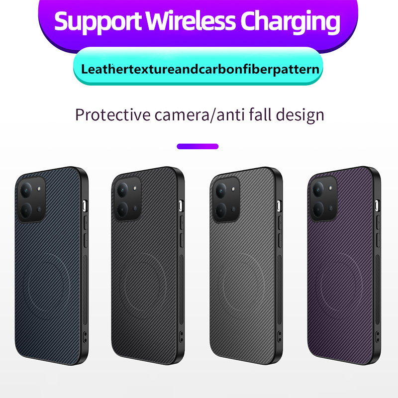 For Xiaomi Poco C85 case Carbon Fiber magsafe Silicone Anti-fingerprint ...