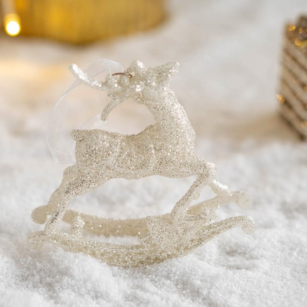 Exquisite PPS Christmas Tree Decoration White Champagne Elk Glitter ...