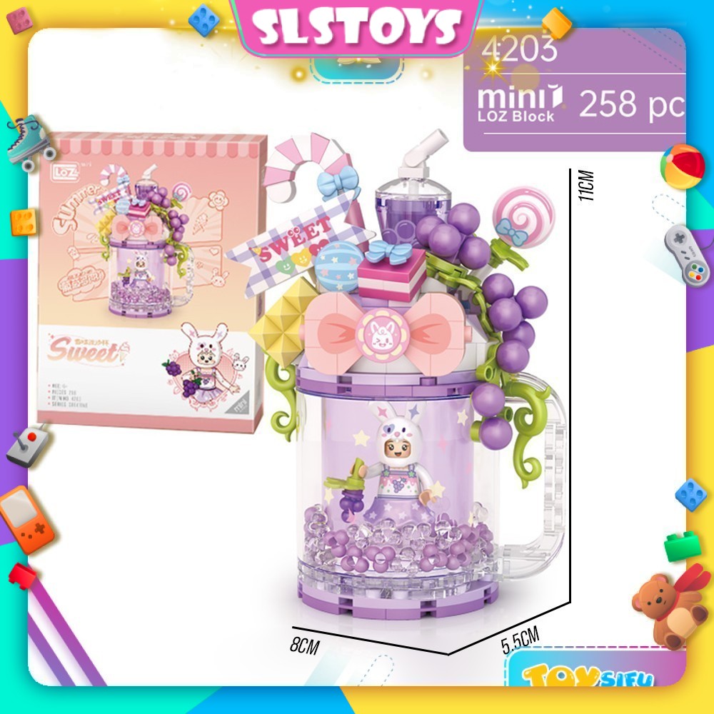 LOZ IDEAS Mini Block Sweet Quicksand Cup Series Food Dessert Shaker ...