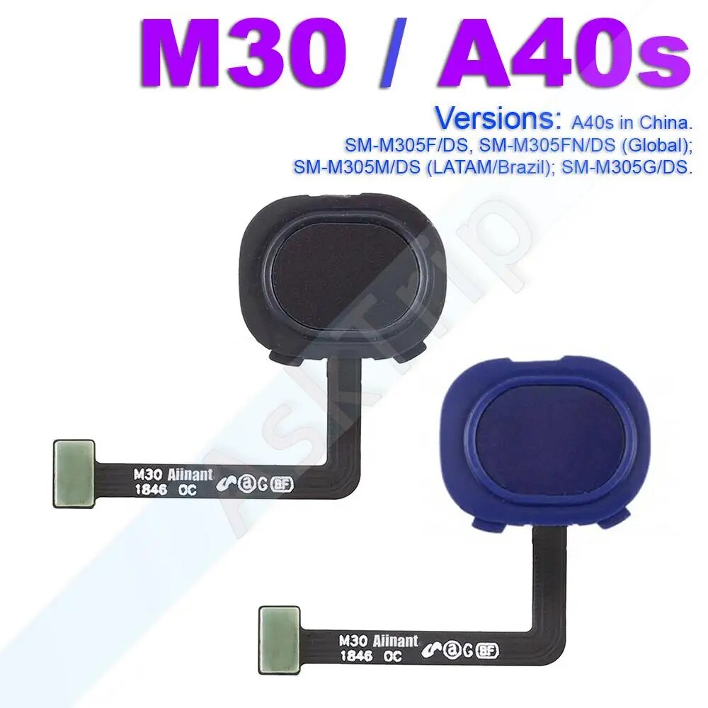 Aiinant Phone Back Button Finger Scanner Fingerprint Sensor Flex Cable ...