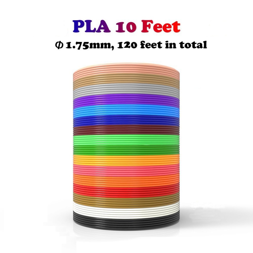 【EcoDealsq】3m x 12 colors 3D Printing Material Filament PLA for 3D Pen ...