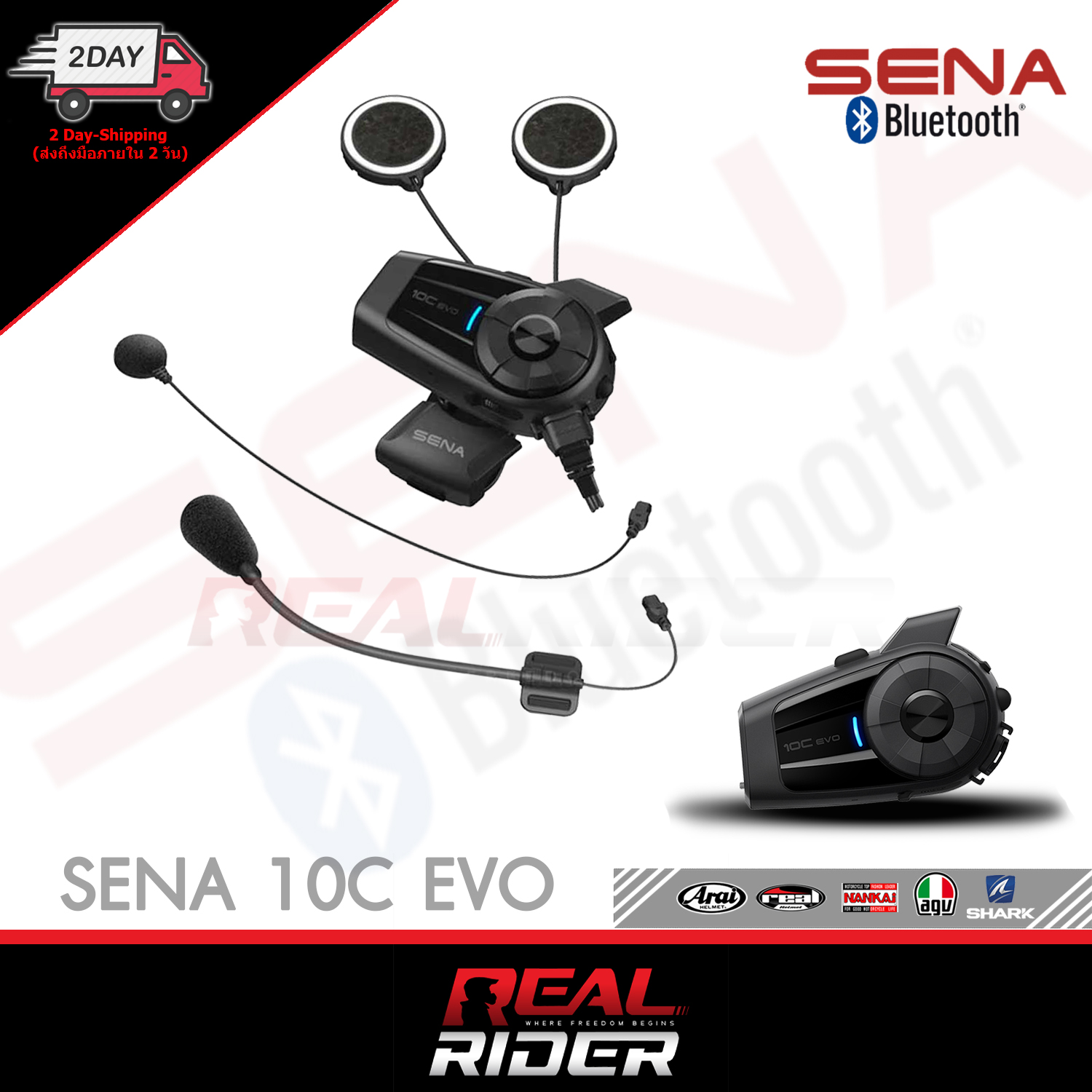 SENA Bluetooth รุ่น 10C EVO บลูทูธติดหมวกกันน็อค - Real Rider - ThaiPick