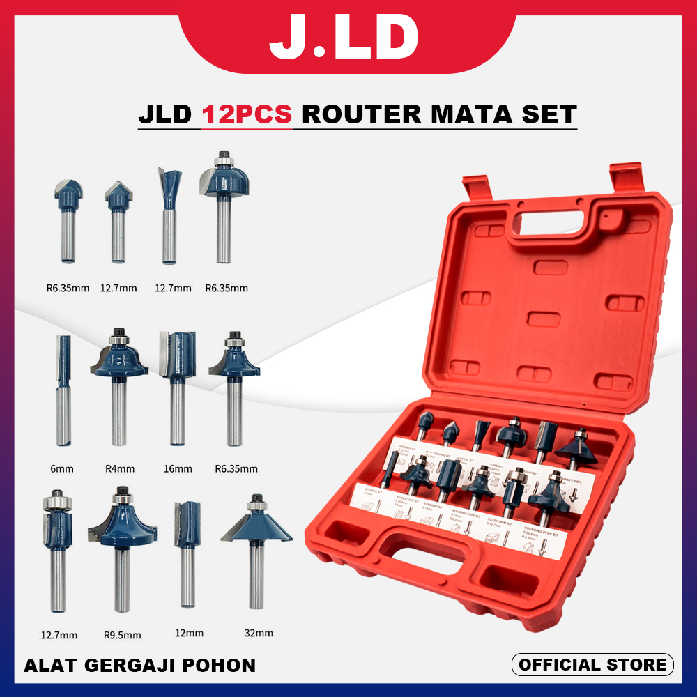 JLD Mata Router Set Mata Profil Alat Ganti Router Mata Trimmer Set Mata ...