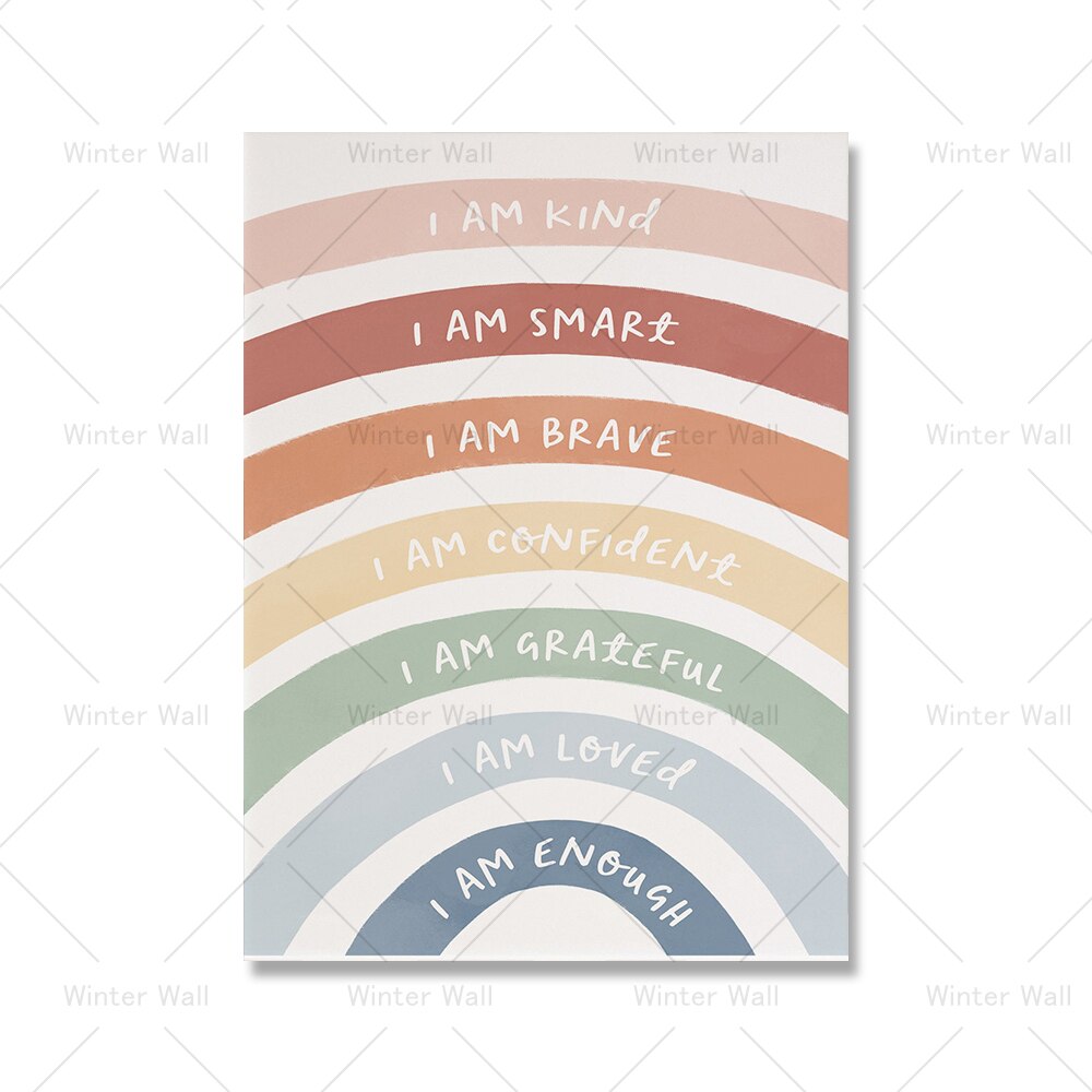Rainbow Positive Affirmation Print - Inspirational Poster for Self ...
