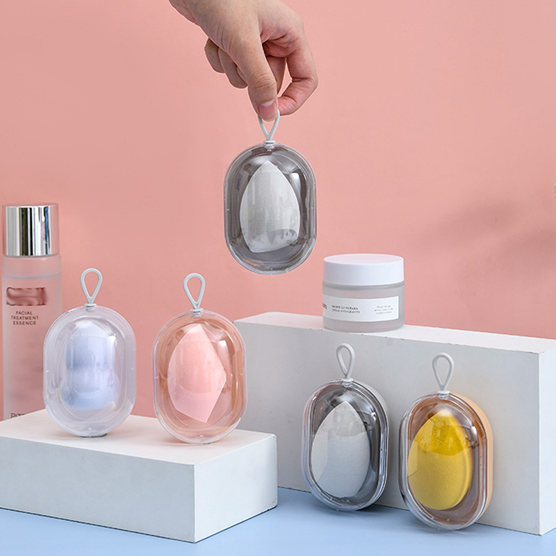 Empty Transparent Puffs Drying Box Storage Case Portable Sponge Stand ...