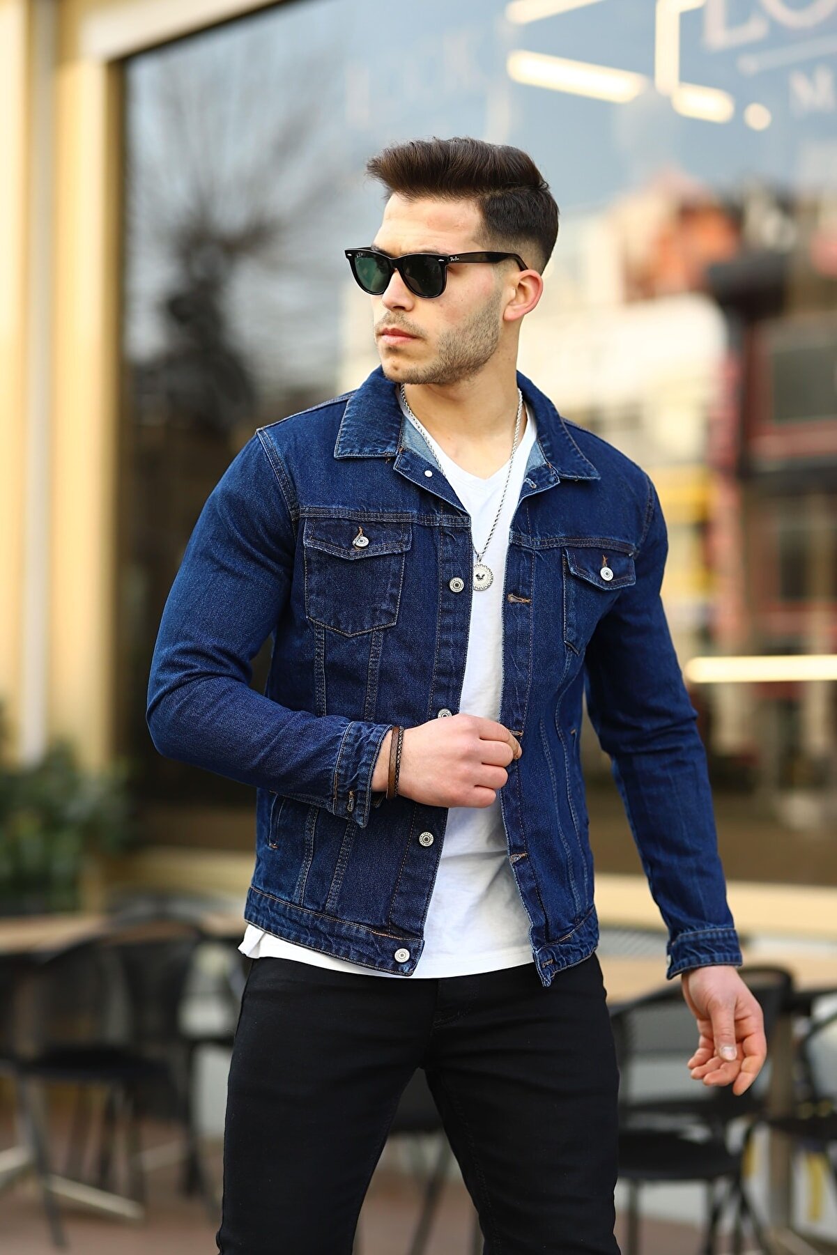 Men’s Dark Blue Classic Denim Jacket - Comfortable and Trendy By TAG ...