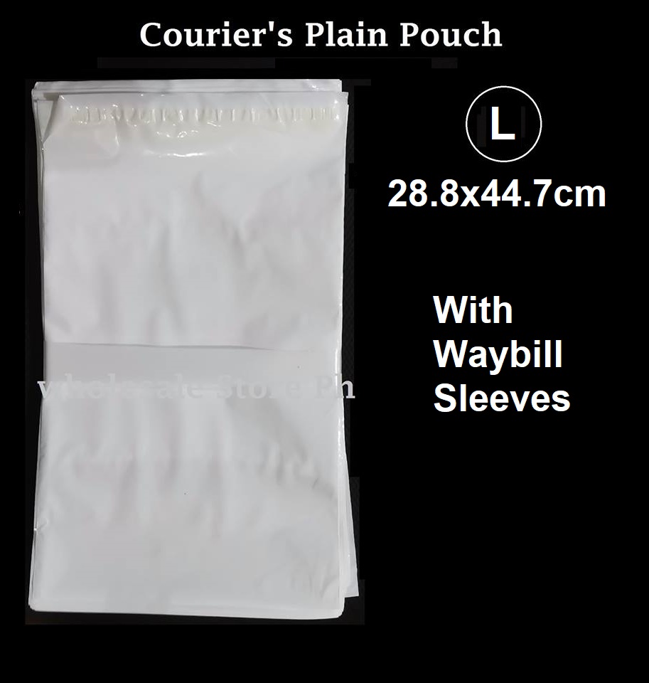 Courier Plain White Pouch Large with Waybill Sleeves Set of 100 Pcs ...
