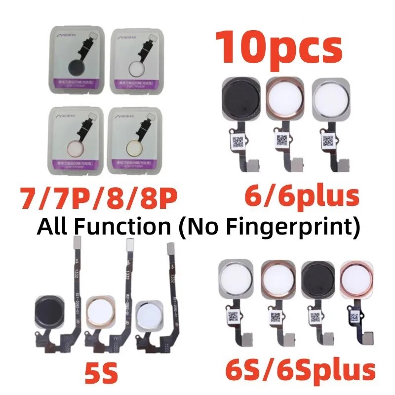 Aweisuan High Quality 10pcs 5Gen Home Button Flex Cable for iPhone 7 8 ...