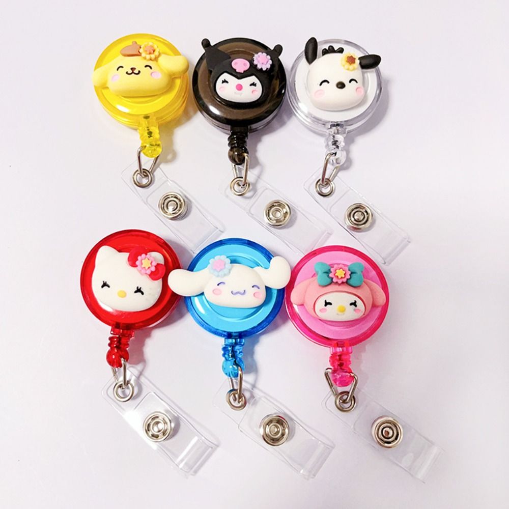 Office Accessories Cinnamoroll ID Card Holder Kuromi Melody Retractable ...