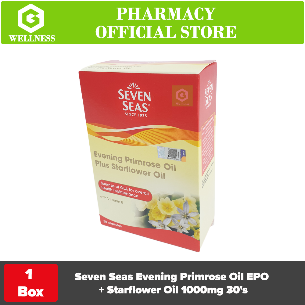 Seven Seas Evening Primrose Oil EPO Plus Starflower Oil 1000mg with ...