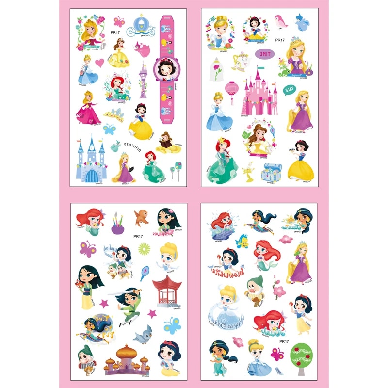 4Pcs/set Tattoo stickers Disney Stitch Princess Sofia Unicorn Frozen ...