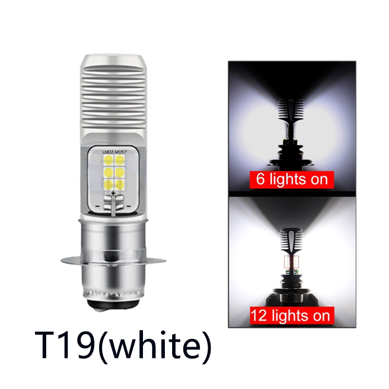 Motorcycle Headlight LED Bulbs H4 T19 White/Yellow color High Low beam ...