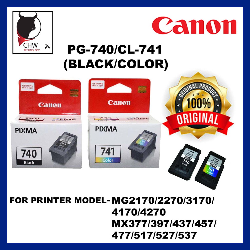 ORIGINAL CANON PG- 740 BLACK / CL- 741 COLOR INK CARTRIDGE | Lazada