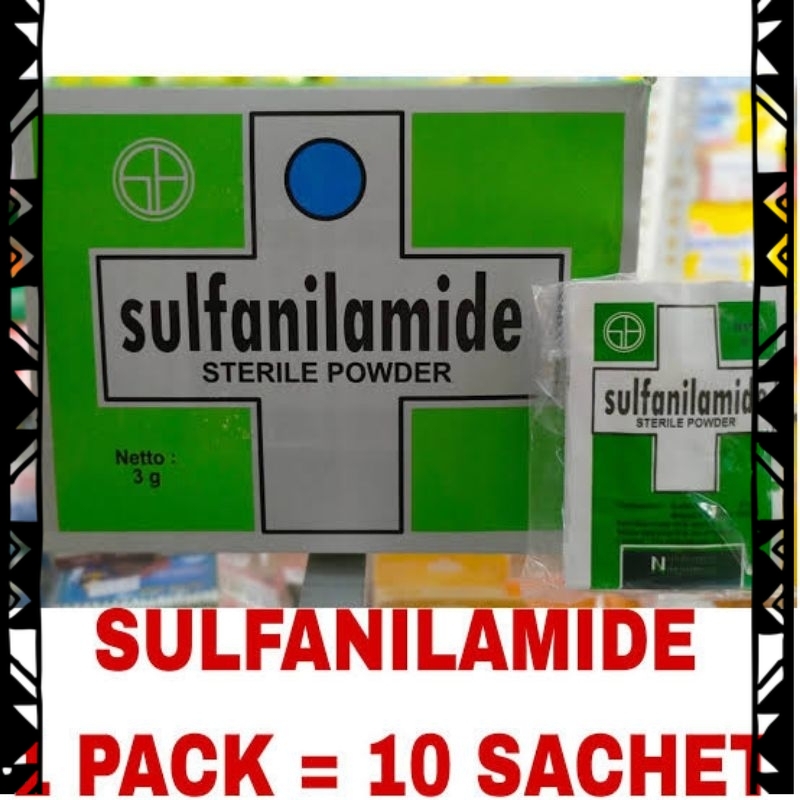 1 PACK 10 SACHET SULFA NILAMIDE STERILE POWDER 3 GRAM PER PACK 10 ...