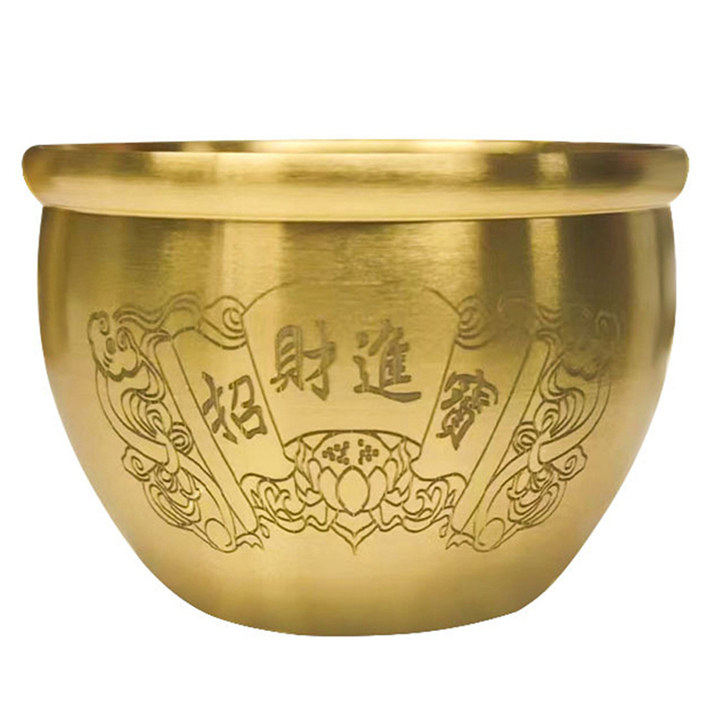 Brass Baifu Cup Rice Jar, Fortune Gathering Jar Living Room Study ...