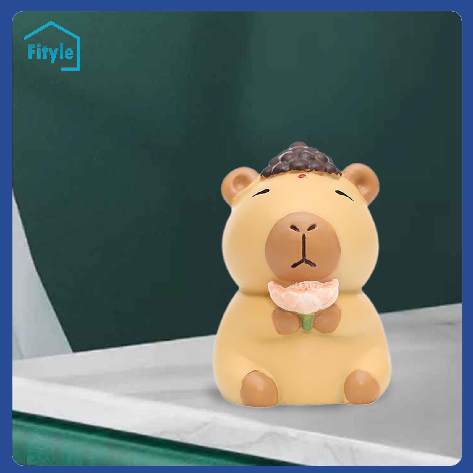 Fityle Mini Capybara Figure Resin Statue Tabletop Decor Animal Statue ...