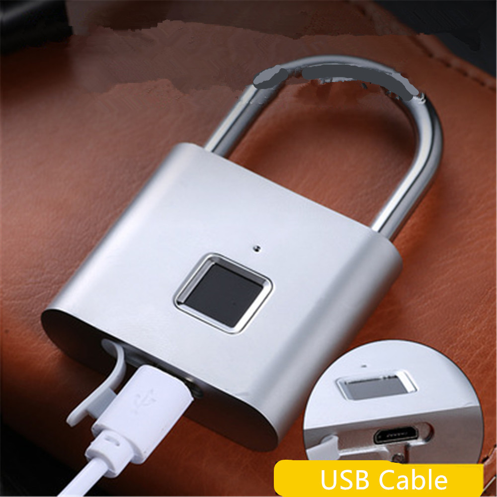 【TopazTrove】Smart Padlock Password Fingerprint Padlock Keyless USB ...