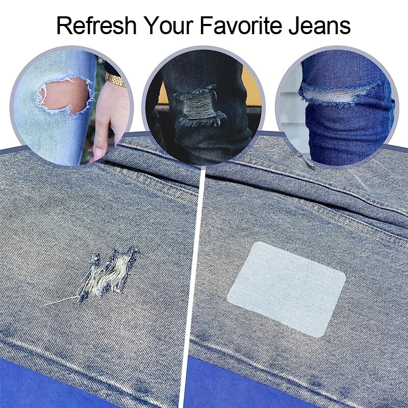 【In-Stock】 5~25Pcs Denim Iron-on Patches Repair Kit 100% Cotton ...