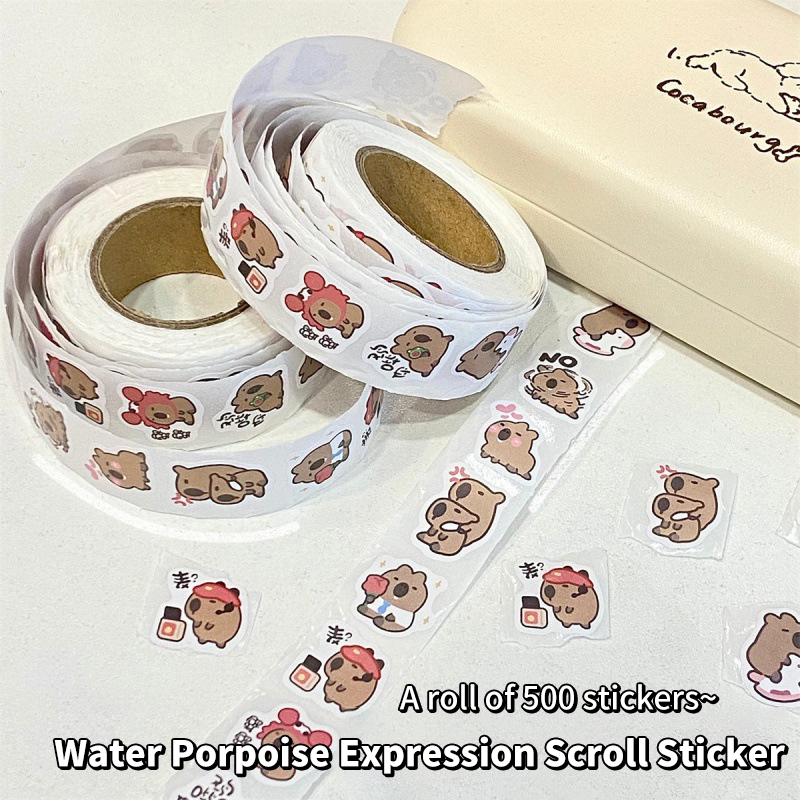 500Sheets Fashion Trend Cute Cartoon Capybara Sticker Creative Kawaii ...