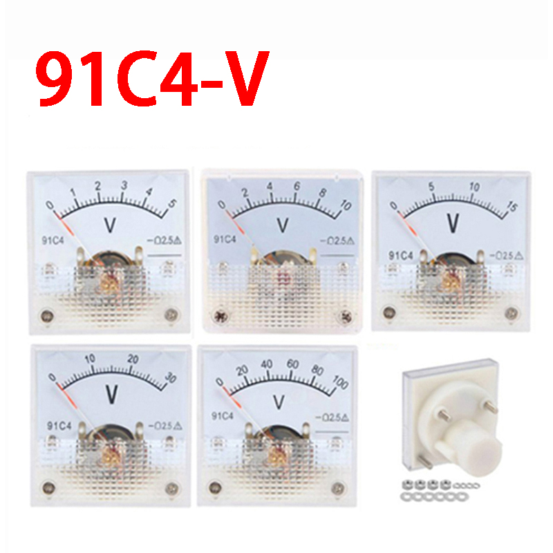 91c4-V Dc Pointer Type Voltage Meter 3/5/10/15/20/30/50/100/150/250 ...