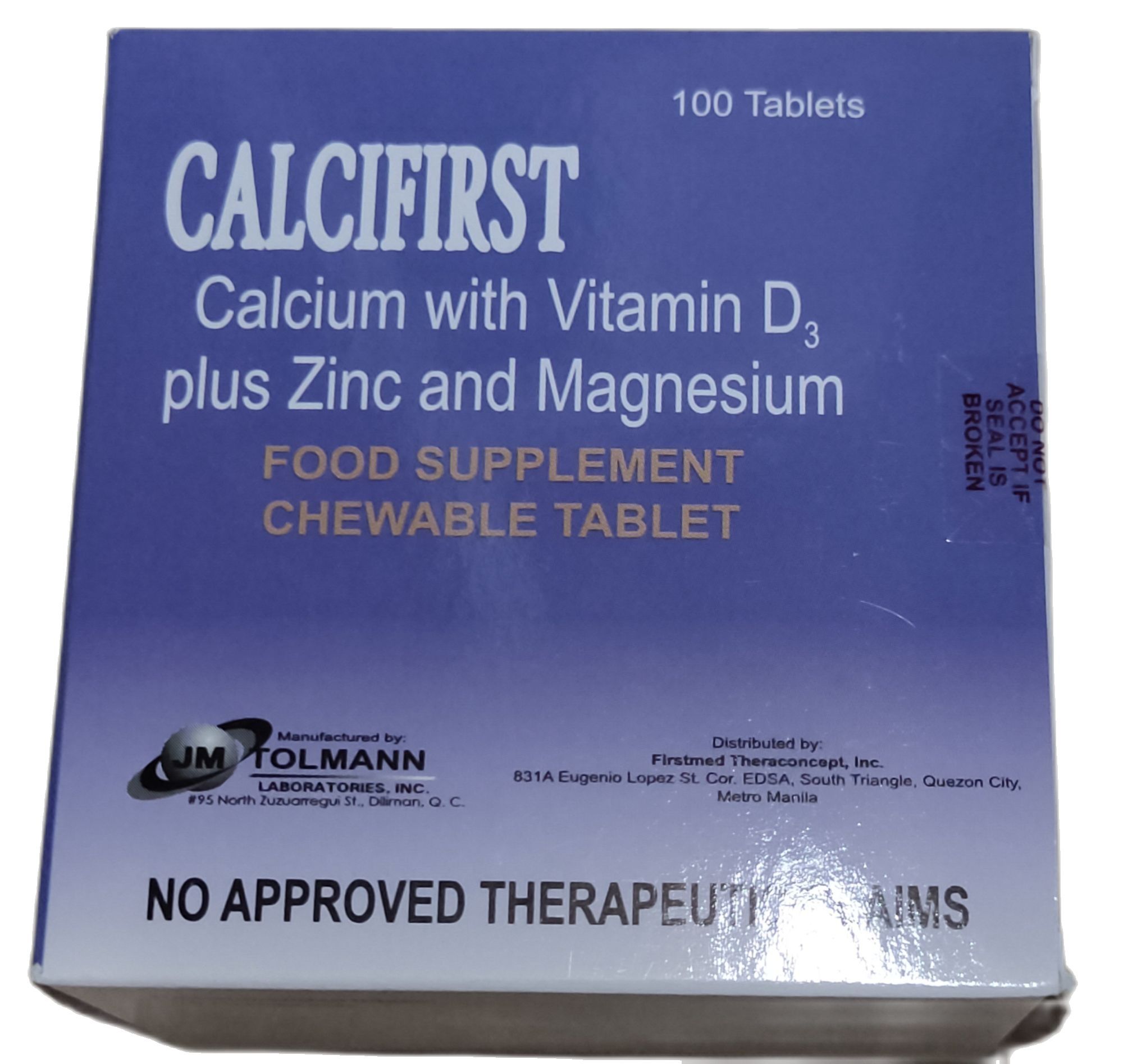 CALCIFIRST Calcium with Vitamin D3 plus Zinc and Magnesium FOOD ...