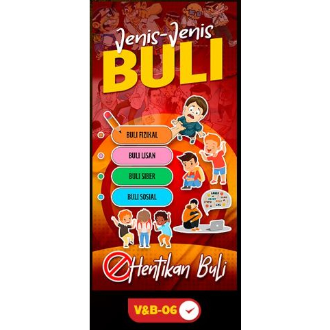 Set Poster infografik Cegah Vandalisme dan Buli di Sekolah 6 Items | Lazada