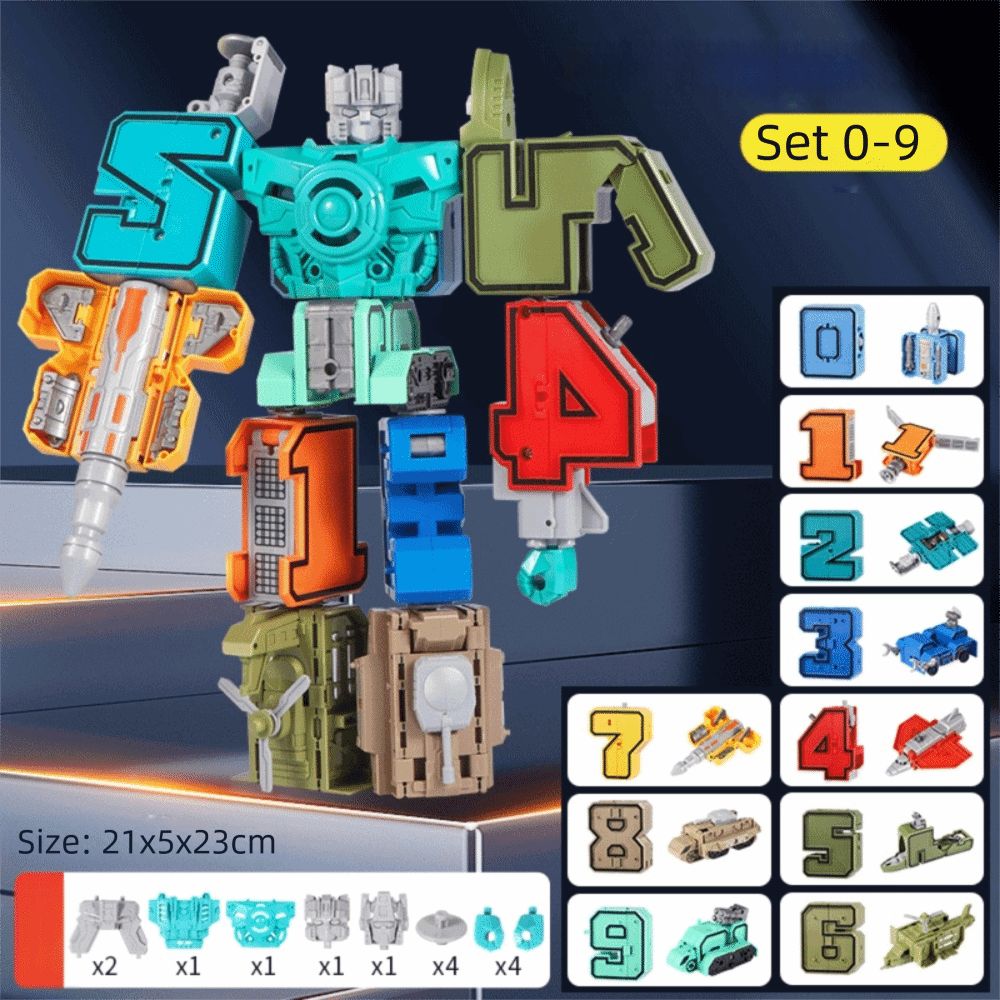 Number Robot Puzzle Car Model Robots Transformation Building Blocks ...