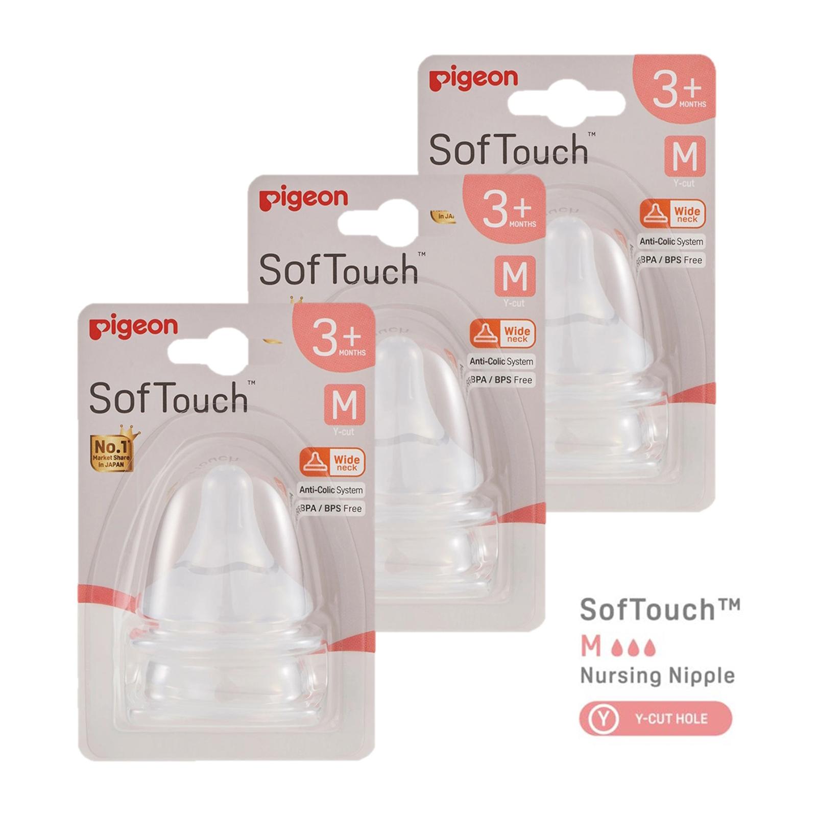 Pigeon SofTouch 3 Nipple Blister Pack M Triple Pack - By Motherswork | Lazada Singapore