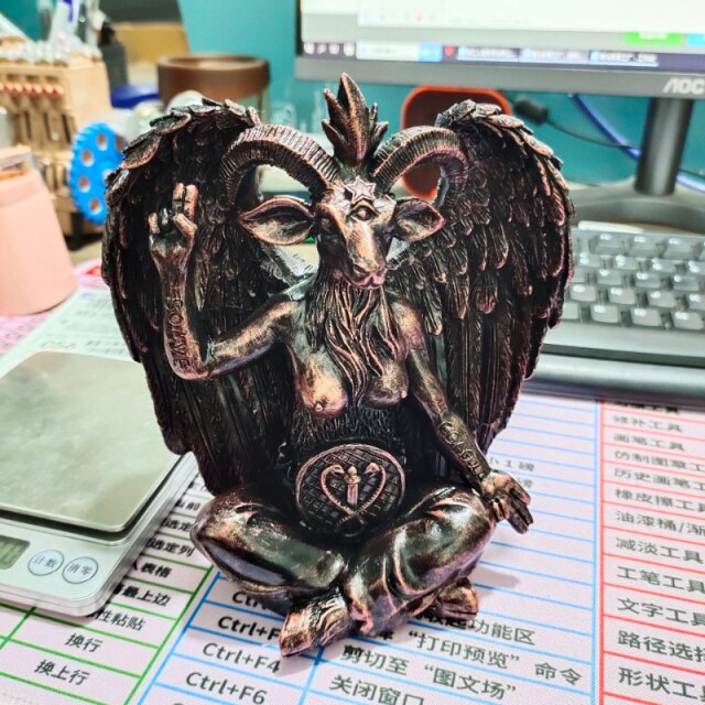New Satanic Idol Baphomet Statue Zen Magic Goat Resin Decorative Crafts ...
