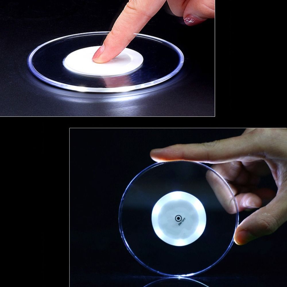 High Quality Acrylic LED Luminous Coaster 10CM White Multicolor ...