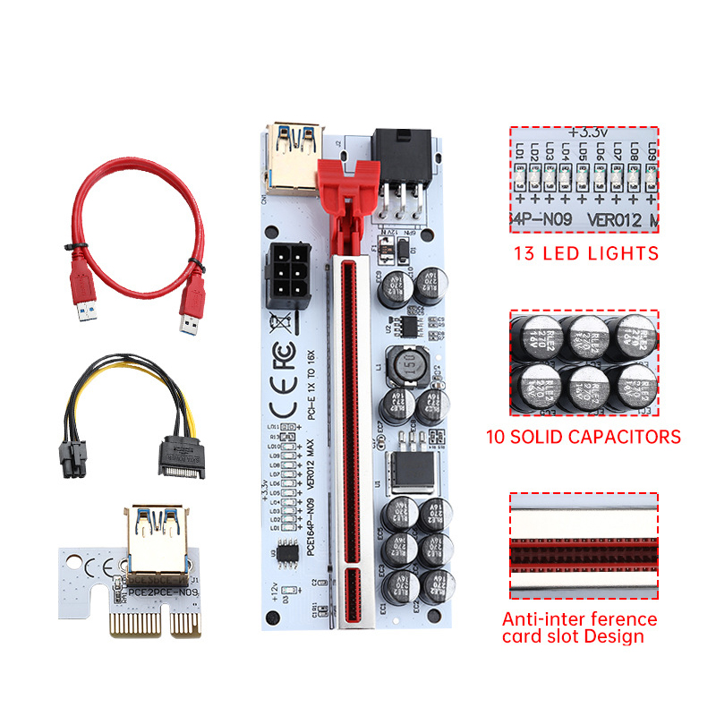 Riser Cardการ์ดไรเซอร์VER012บอร์ดไรเซอร์ สายไรเซอร์PCI-E riser 1X to ...