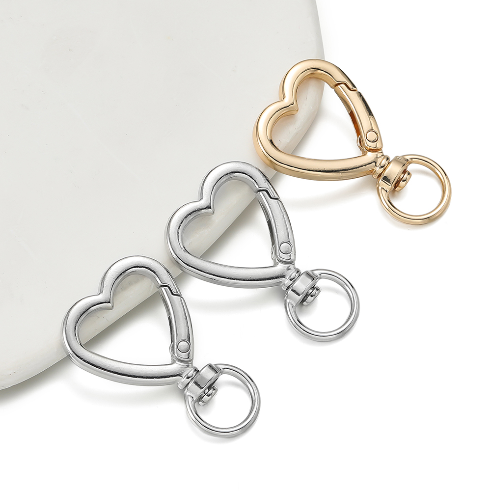 St. kunkka 1-5Pcs Spring Buckle Aluminum Alloy Heart Keychain for DIY ...