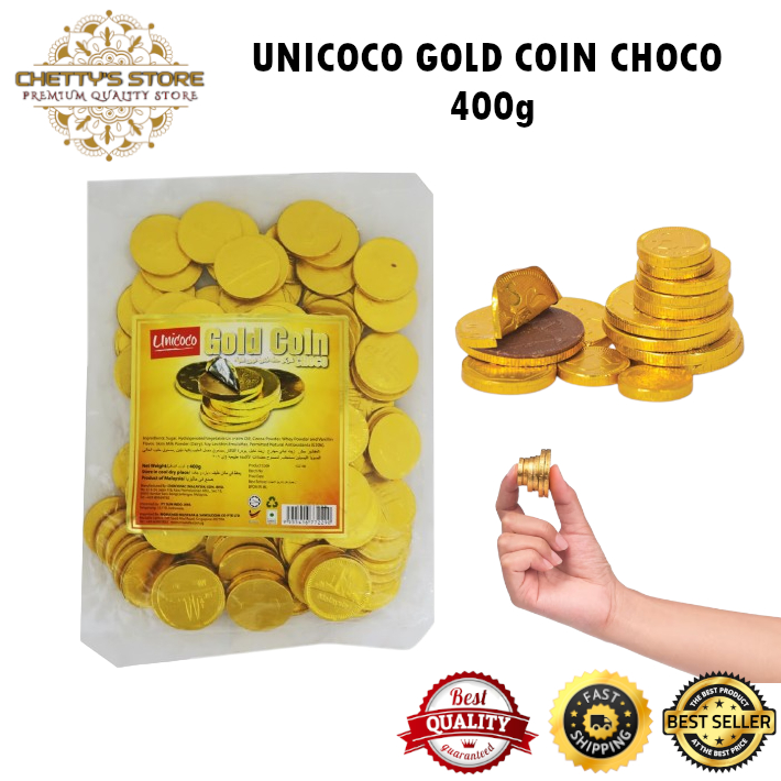 (HALAL CERTIFIED) Unicoco Gold Coin Choco Pouch 70g / 400g | Lazada