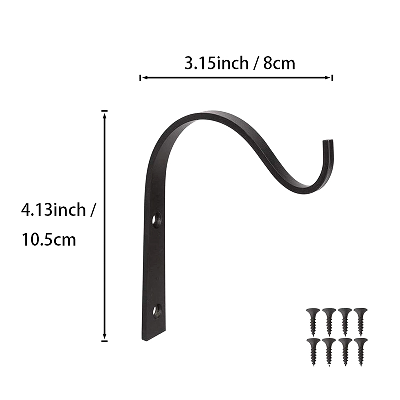 J-Shape Wall Hook Metal Flower Pot Hanging Iron Hook Fixing Outdoor For ...