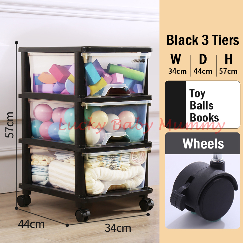 34cm Stackable Storage Box Slim Drawers Boxes Storage Design Cabinet ...