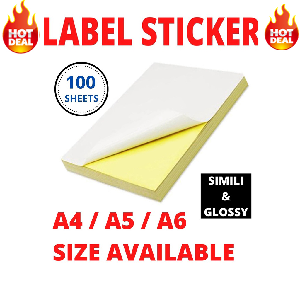 Printable Sticker a4 vinyl stickers waterproof paper 100/50pcs Matte ...